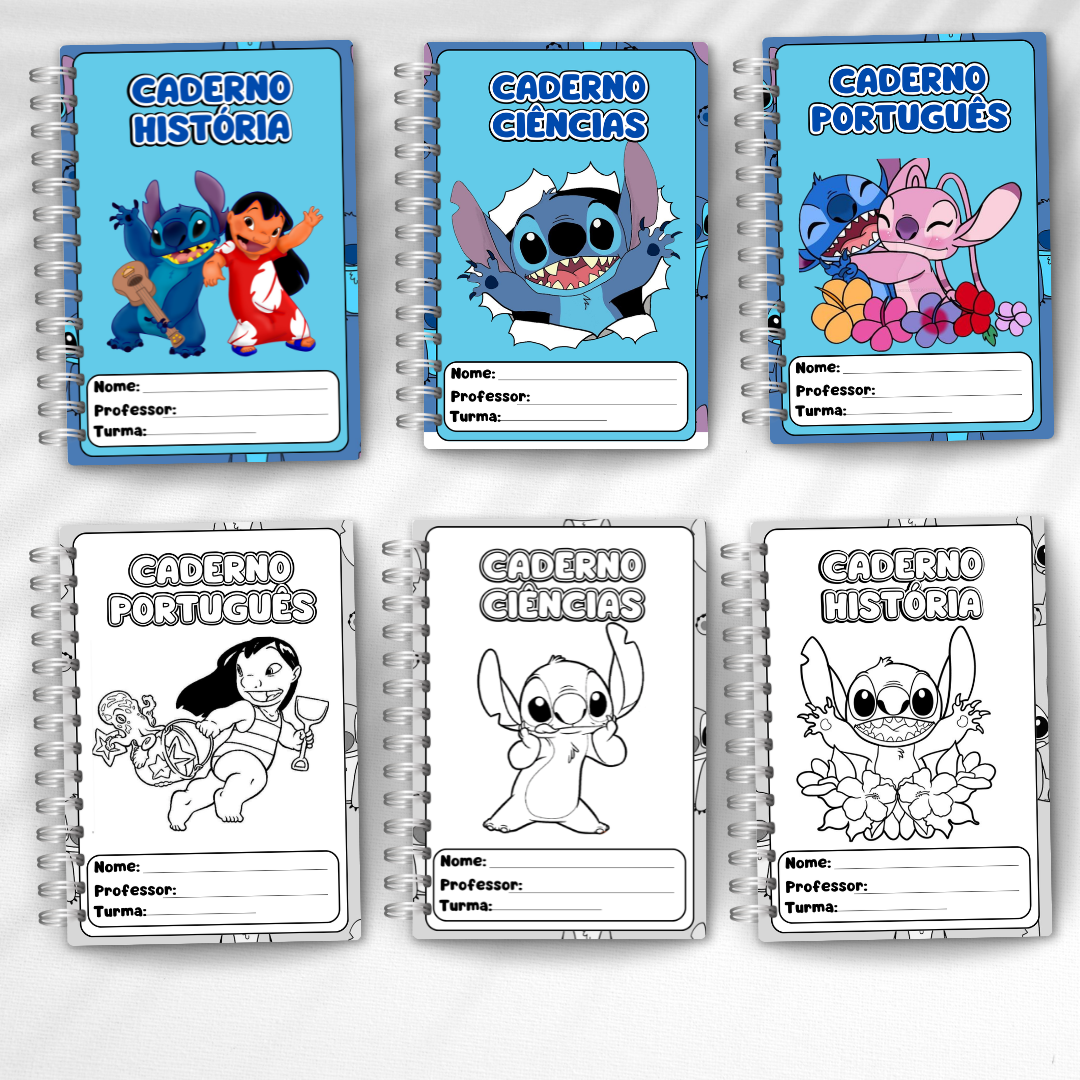 Capas de caderno stitch – Proff Joana: Recursos Pedagógicos